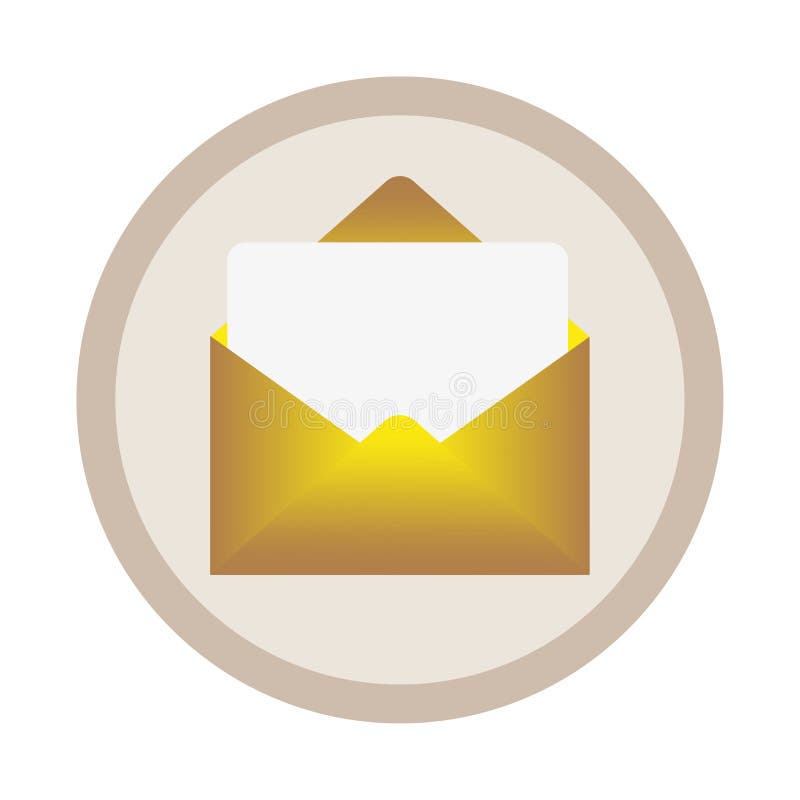 Golden Envelope Letter. Gold Yellow Metallic Letter. Vector ...
