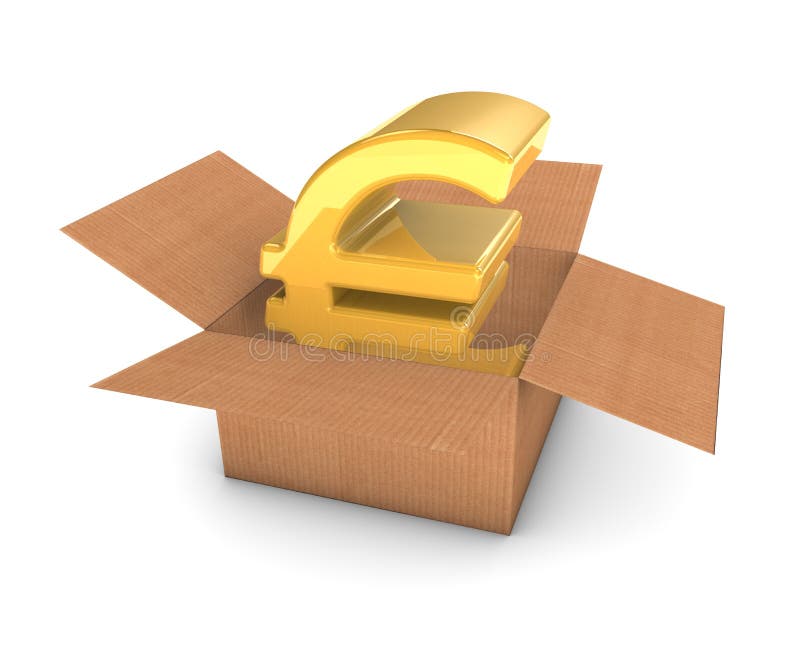 Golden Euro in Box stock illustration. Illustration of golden - 13335749