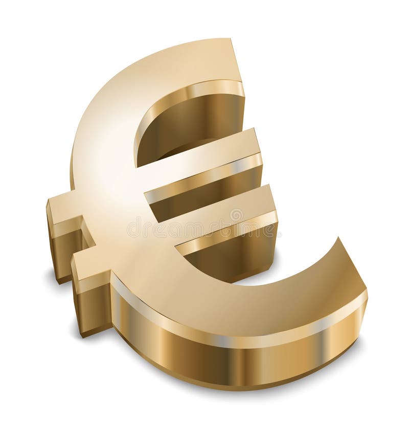 3D golden Euro sign stock vector. Illustration of modern - 28238674