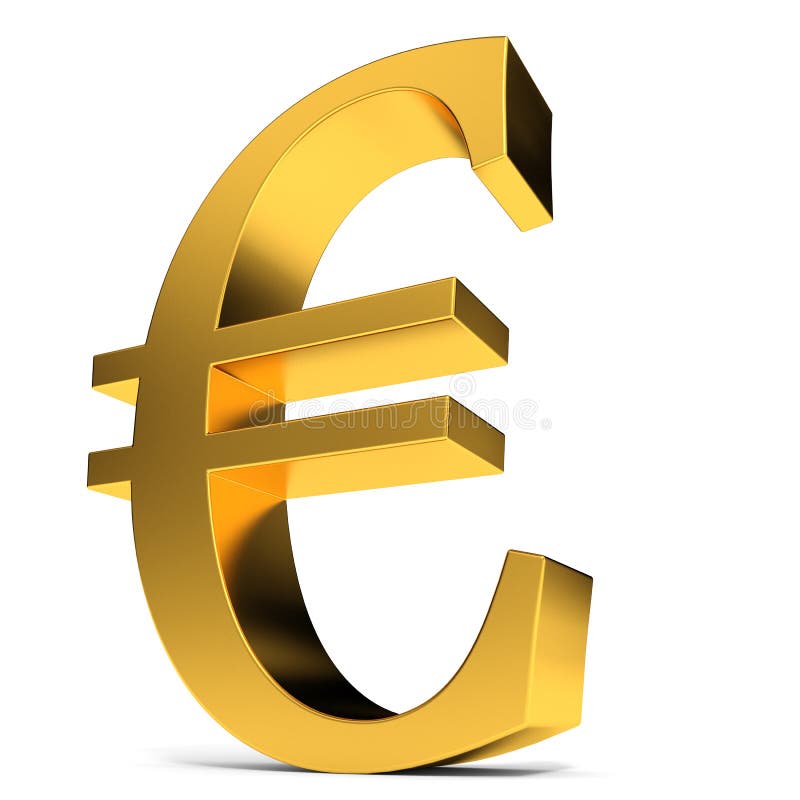 Golden euro sign. stock illustration. Illustration of bank - 39283390