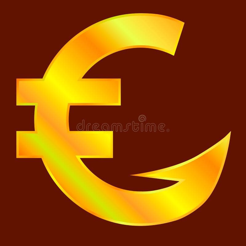 Golden euro sign stock vector. Illustration of business - 82921068