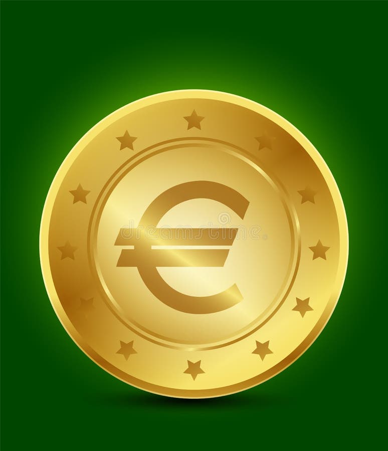 Golden Euro Symbol stock vector. Illustration of icon - 28617532