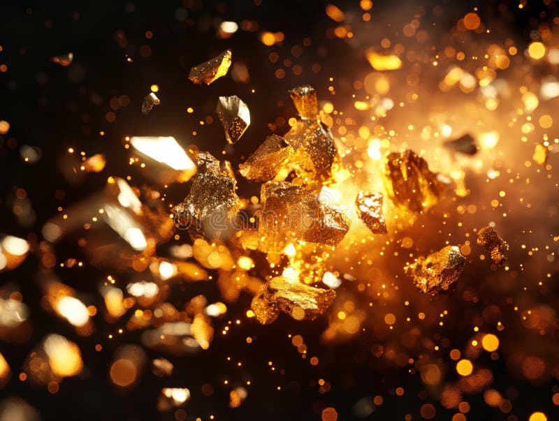 Golden Explosion Abstract Background Stock Image - Image of energy ...