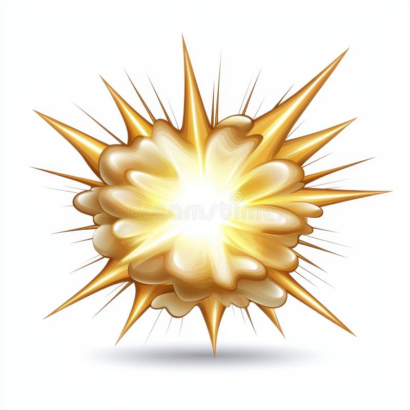 Golden Explosion Graphic Illustration with Bright Light and Sharp ...