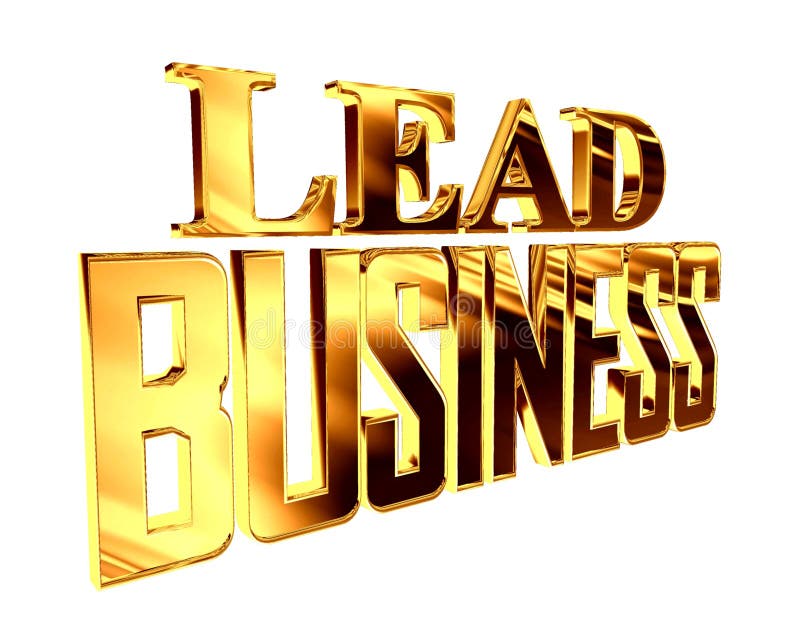 Golden Extensive Lead Business Text on a White Background Stock ...