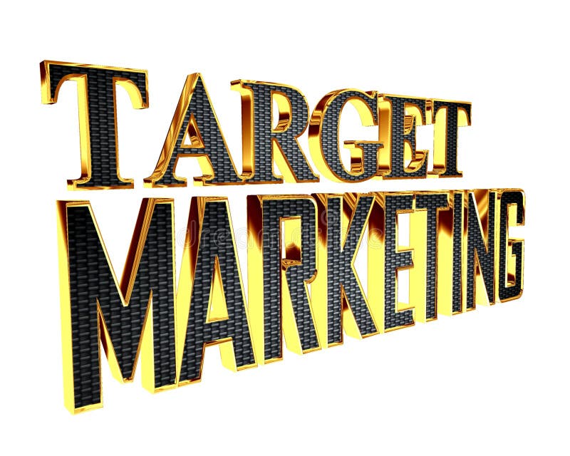 Golden Extensive Target Marketing Text on a White Background Stock ...