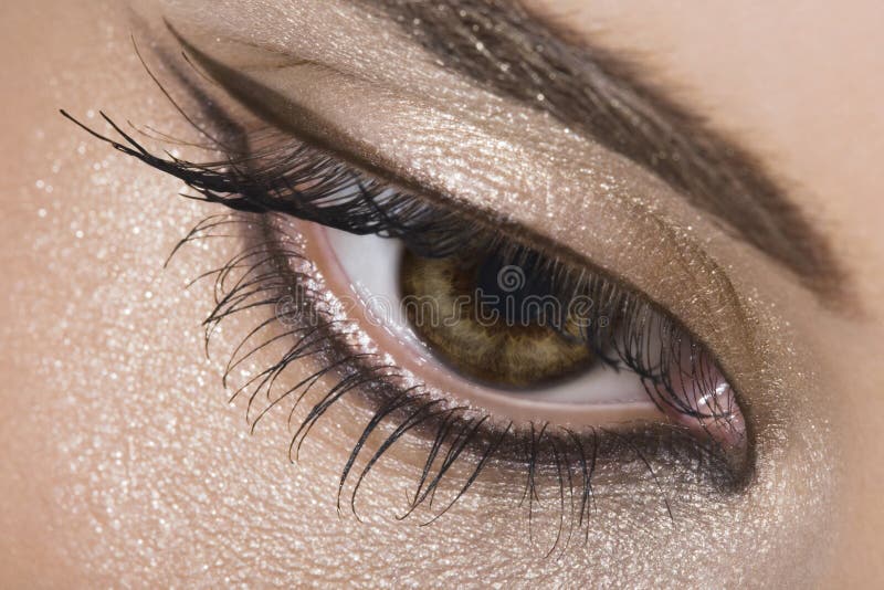 Golden Eye stock image. Image of close, color, cosmetics - 2832013