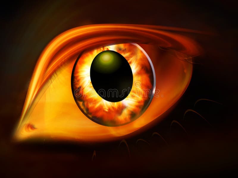 Fire Eye Pupil Illustration Stock Illustration - Illustration of yellow ...