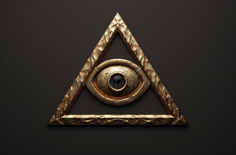 Golden Eye of Providence Symbol on Dark Background Stock Illustration ...