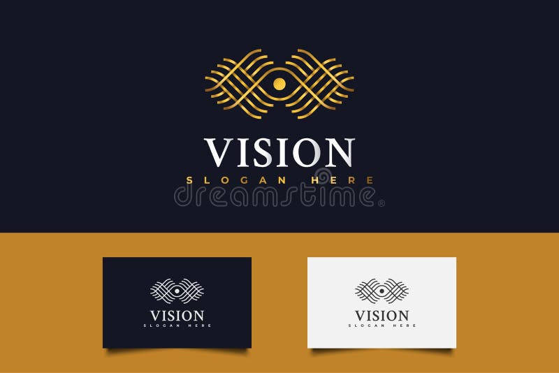 Golden Eye Vision Logo. One Eye Logo in Linear Concept Stock Vector ...