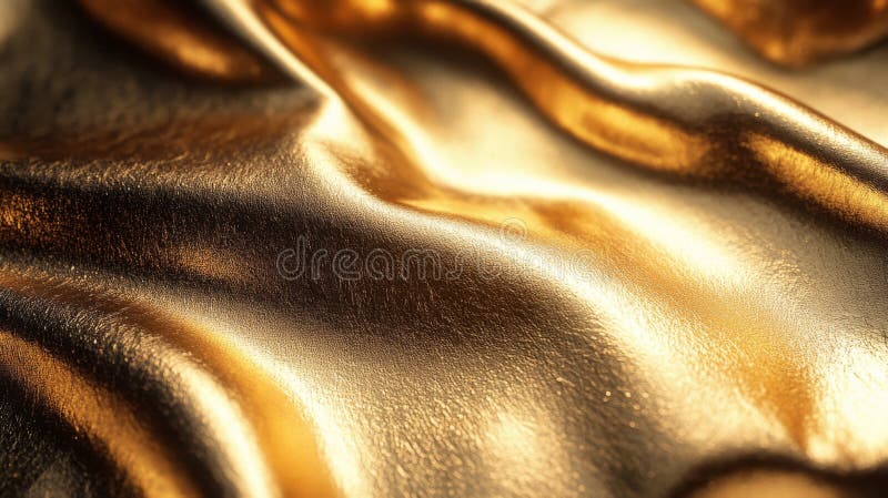 Golden Fabric Draped in Soft Waves Showing Texture Stock Illustration ...