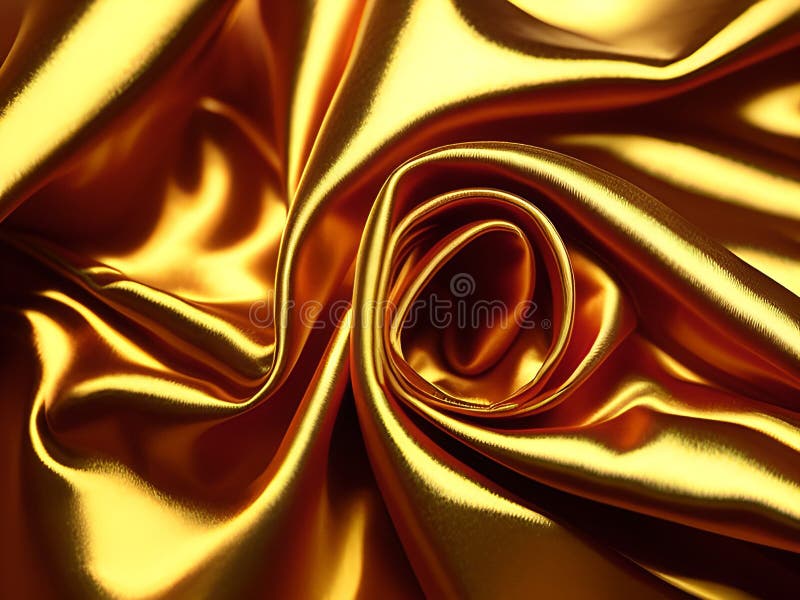 Golden Fabric Texture Isolated Close-up Stock Illustration ...
