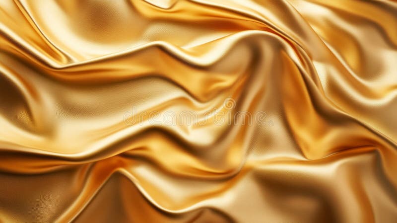 Golden Fabric Texture: Luxurious Smooth Waves Stock Illustration ...