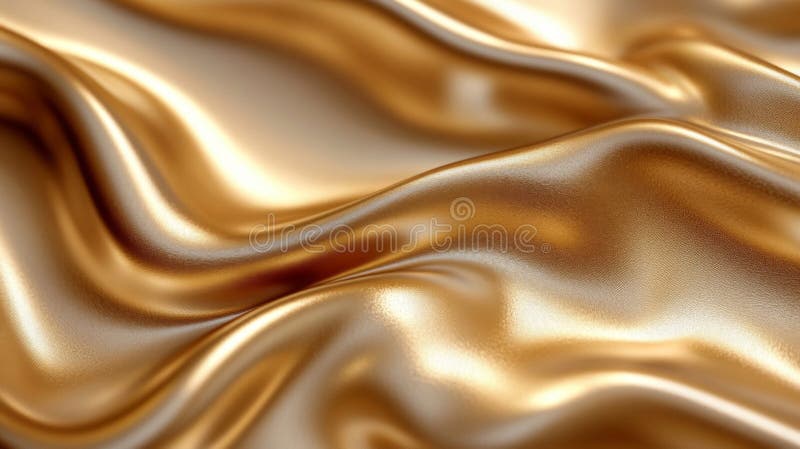 Golden Fabric Texture: Smooth Waves and Shimmering Details Stock ...