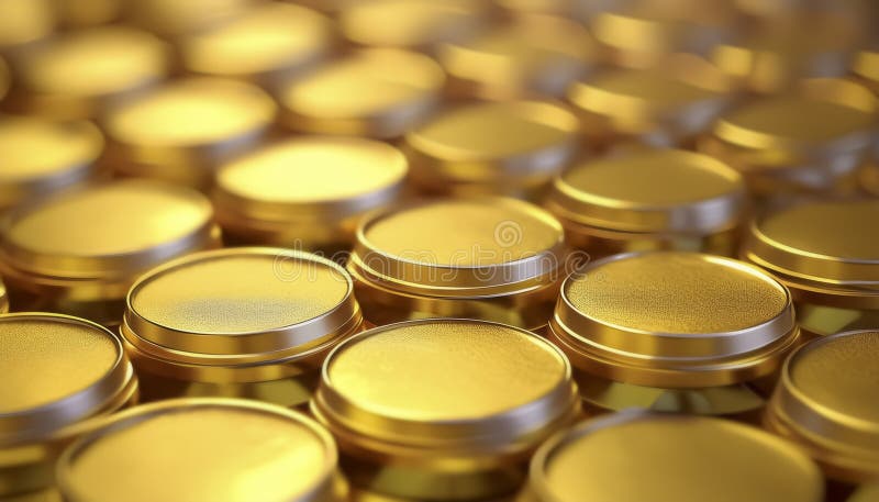 Golden face powder boxes stock illustration. Illustration of quality ...