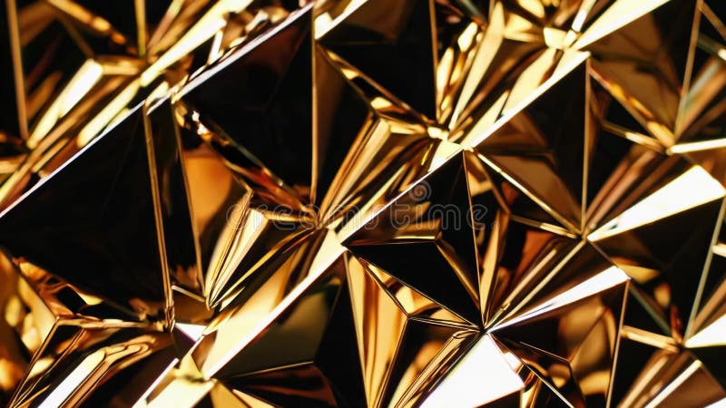 Golden Facets Gently Rotating and Reflecting Light Stock Video - Video ...