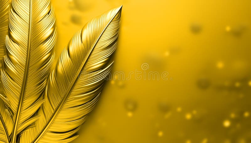Golden feather stock illustration. Illustration of precious - 323269852