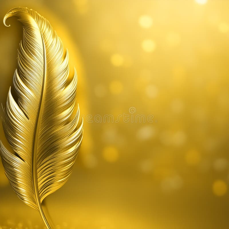 Golden feather stock illustration. Illustration of golden - 323992448