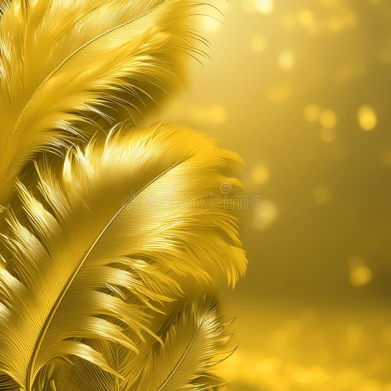 Golden feathers stock illustration. Illustration of premium - 330885251