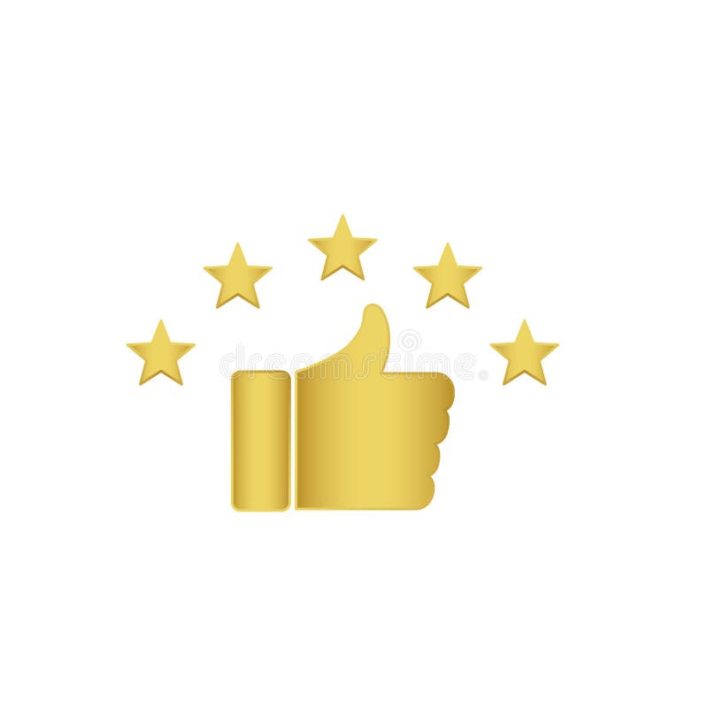 Golden Feedback Icon, Five Stars Rating Icon, Quality Rating Icon ...