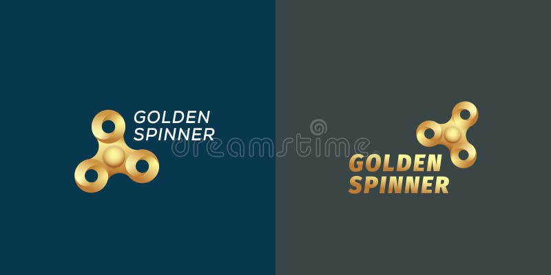 Golden Fidget Spinners Abstract Vector Sign, Emblem or Logo Templates ...