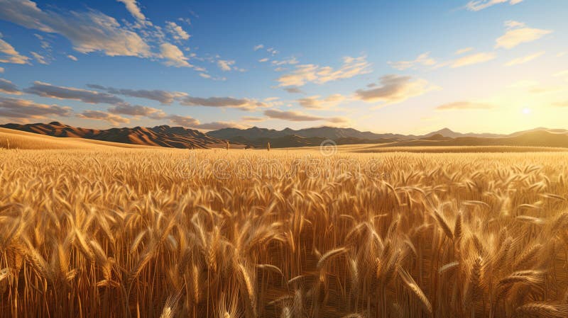 Golden Fields: Wheat or Barley Fields, Ready for Cleaning, with Golden ...