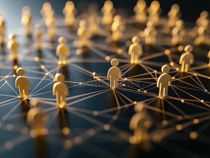 Interconnected People Figures Stock Illustration - Illustration of ...