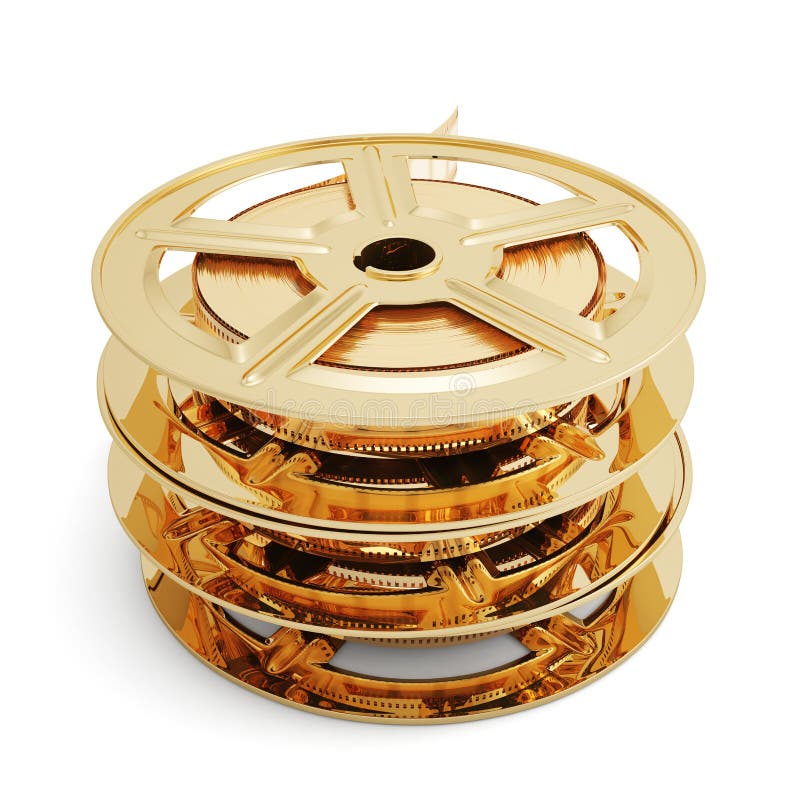 Golden film strip stock vector. Illustration of camera - 26074929