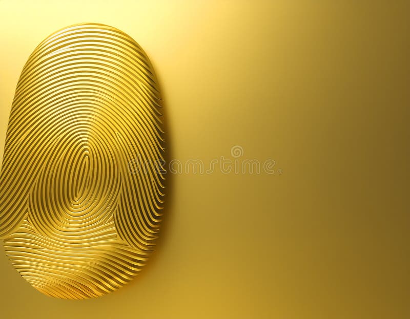 Golden fingerprint stock illustration. Illustration of reflective ...