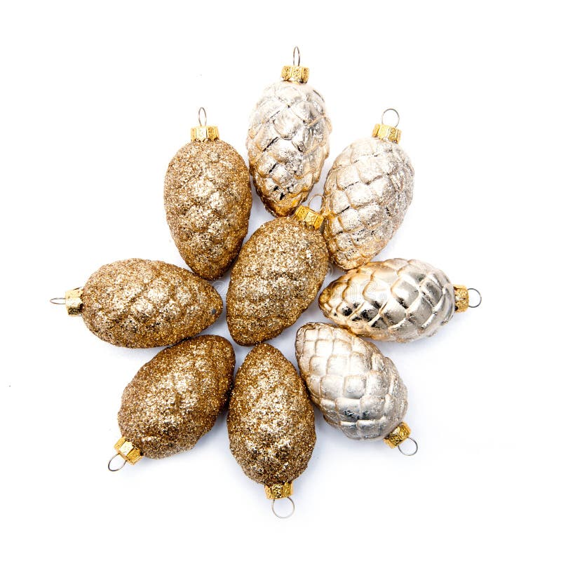 Golden fir cones stock image. Image of holidays, light - 56410317