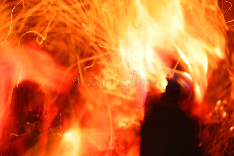 Golden Fire Flame Background Stock Image - Image of element, gold ...