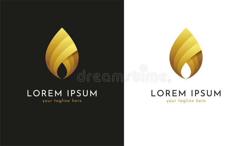 Flame Icon in a Shape of Droplet Stock Vector - Illustration of fire ...