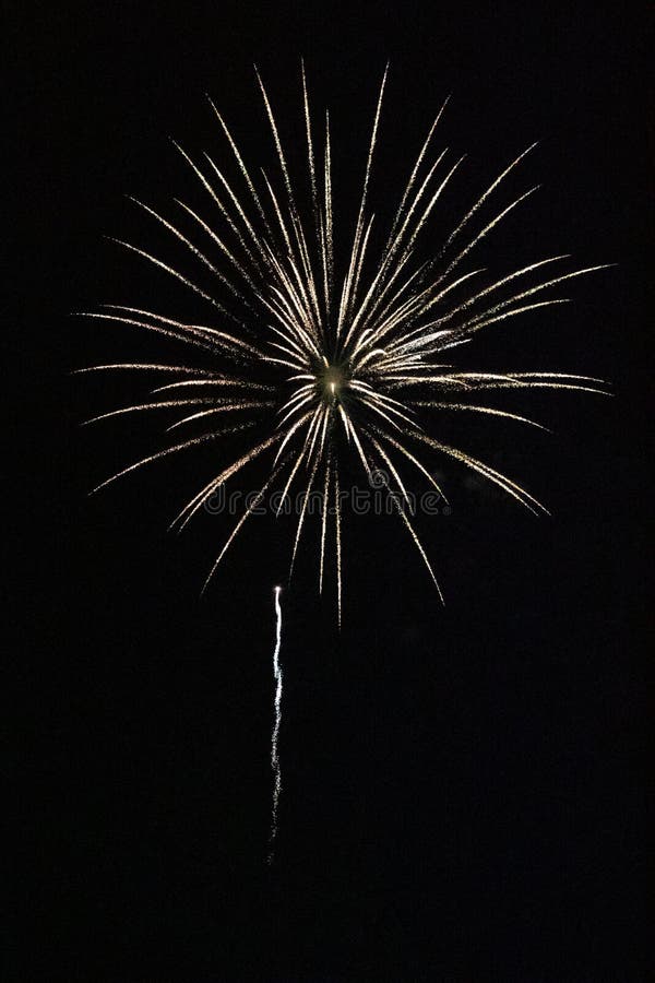 Firework Burst in Night Sky, Long Exposure Stock Image - Image of ...
