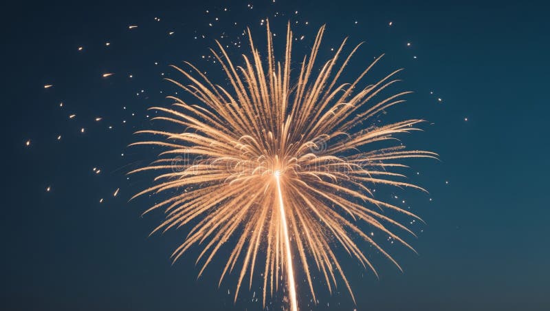 Golden Firework Exploding in the Night Sky. Stock Photo - Image of flip ...