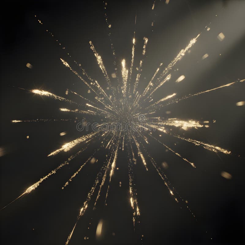 Golden Firework Spark Explosion on Dark Background GenerativeAI Stock Illustration ...