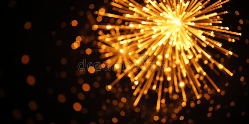 Golden Fireworks Burst Sparkling Lights Festive Celebration Background ...