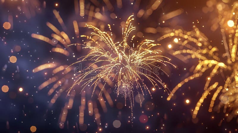 The Golden Fireworks Display.AI Generated Image Stock Image - Image of ...