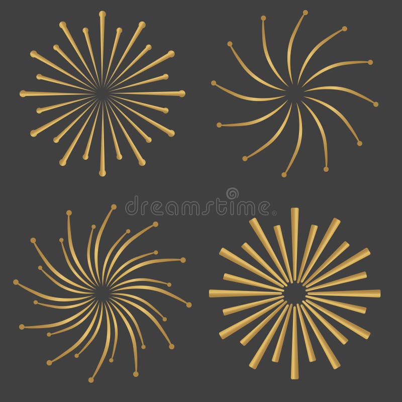 Golden fireworks icon stock vector. Illustration of cheerful - 165222656