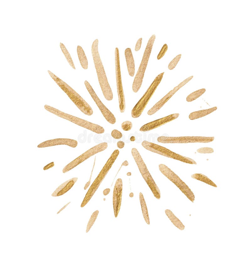 Gold Firework on a White Background Stock Illustration - Illustration ...