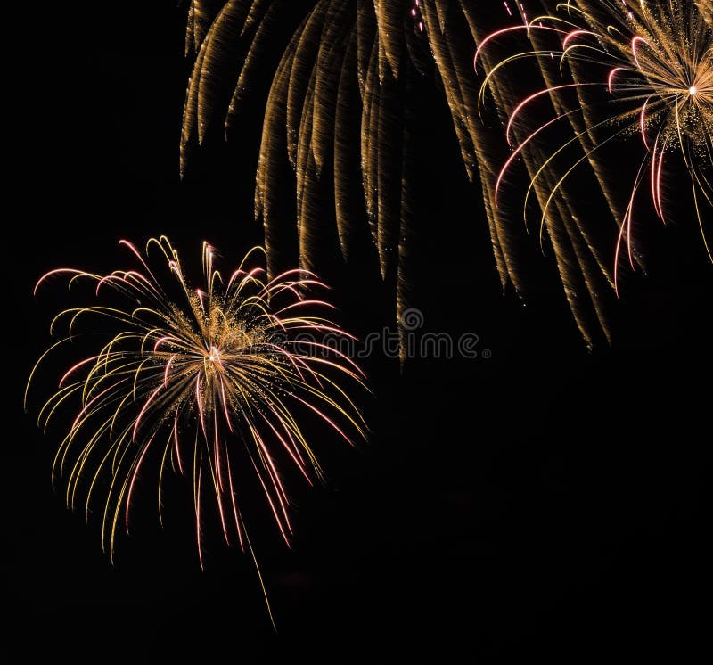 Golden fireworks stock image. Image of festival, burst - 39883709