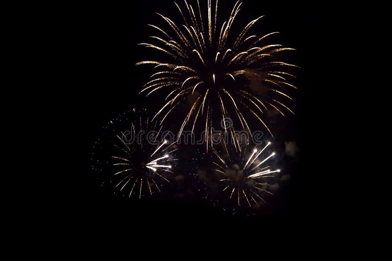Beautiful Fireworks on the Dark Night Sky Stock Image - Image of event ...