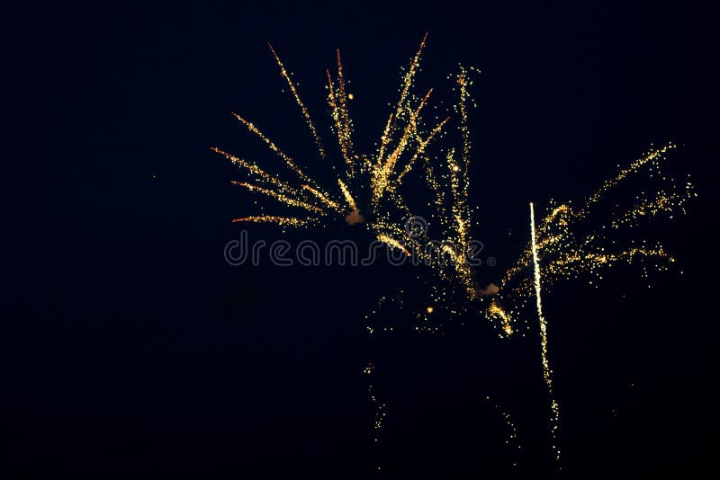 Golden Fireworks in the Sky Stock Photo - Image of festive, festival ...