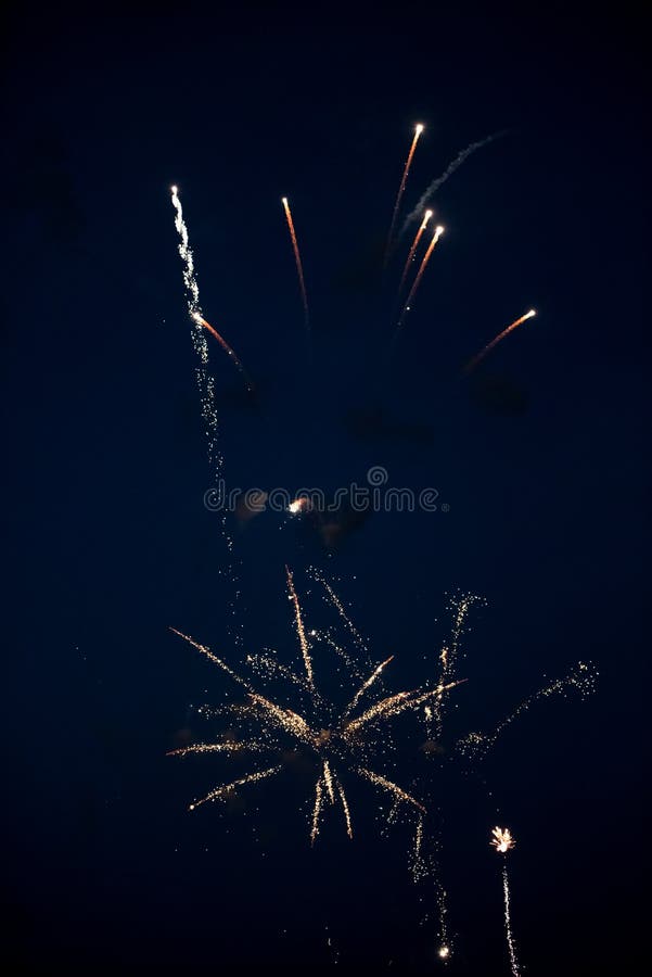 Golden Fireworks in the Sky Stock Image - Image of firework, birthday ...