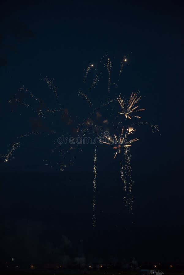 Golden Fireworks in the Sky Stock Photo - Image of festive, festival ...