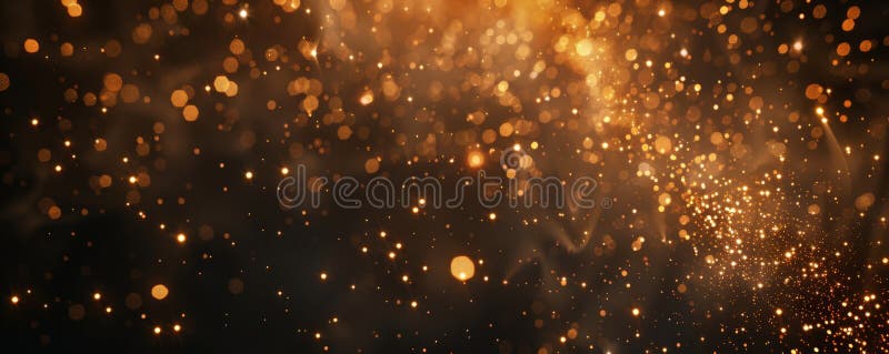 Golden Fireworks Sparkling in the Night, with the Lower Third of the ...