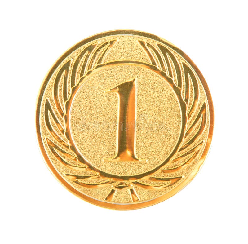 First / 1st Place Gold Medal Stock Photo - Image of ribbon, white: 27562662