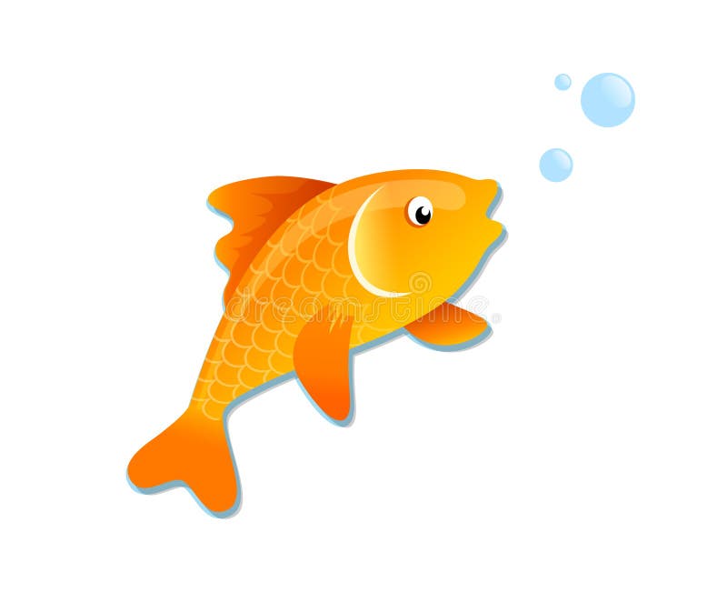 Golden fish cartoon. stock vector. Illustration of fish - 50577041