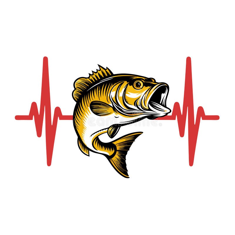 A Golden Fish , Intersected by a Red Heartbeat Line Stock Image ...