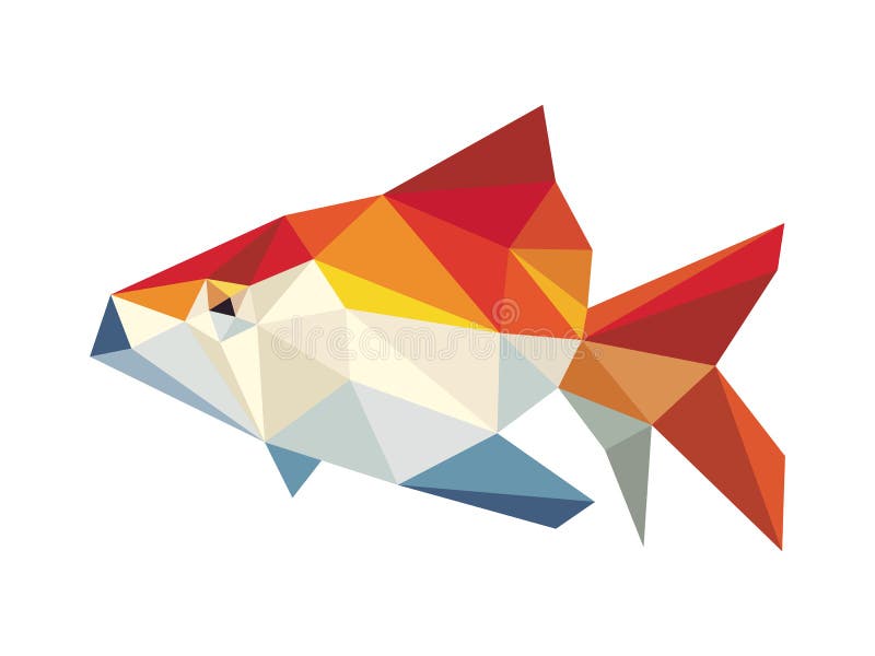 Golden Fish Low Polygon Vector Stock Vector - Illustration of creative ...