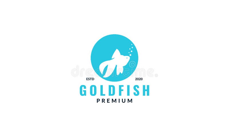 Golden Fish Silhouette in Circle for Aquarium Logo Design Stock Vector ...